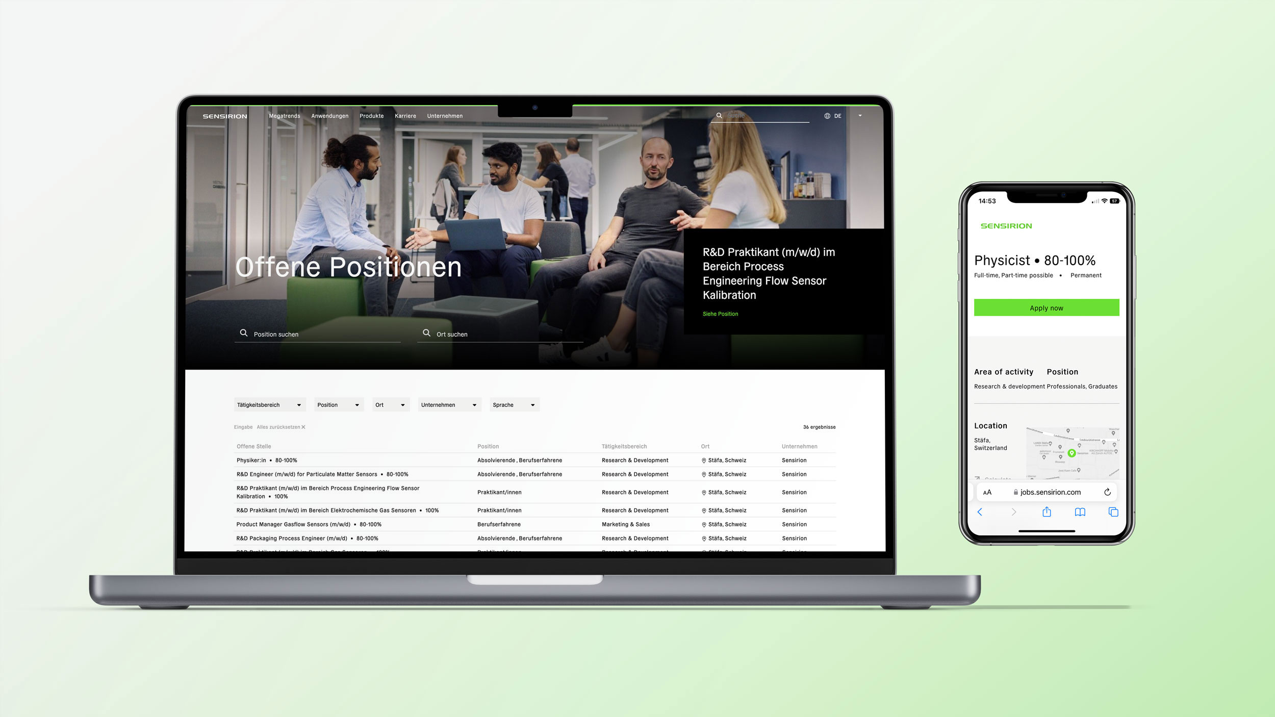 Pionierarbeit im Recruiting für Sensirion | Themen – CRAFFT